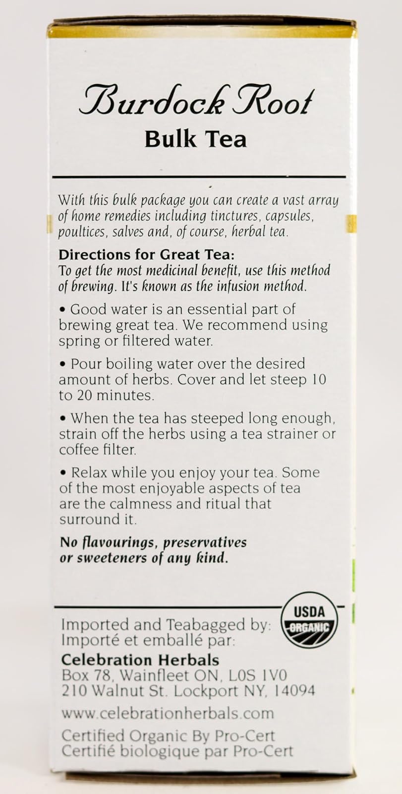 natural burdock root herbal supplement