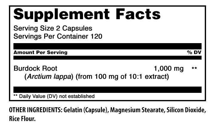 natural burdock root supplement benefits
