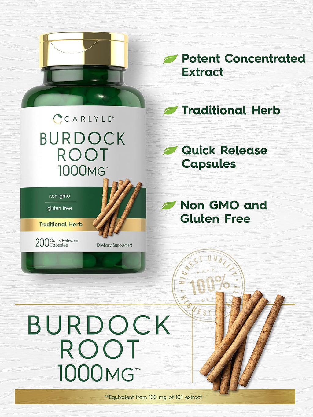 natural burdock root supplement