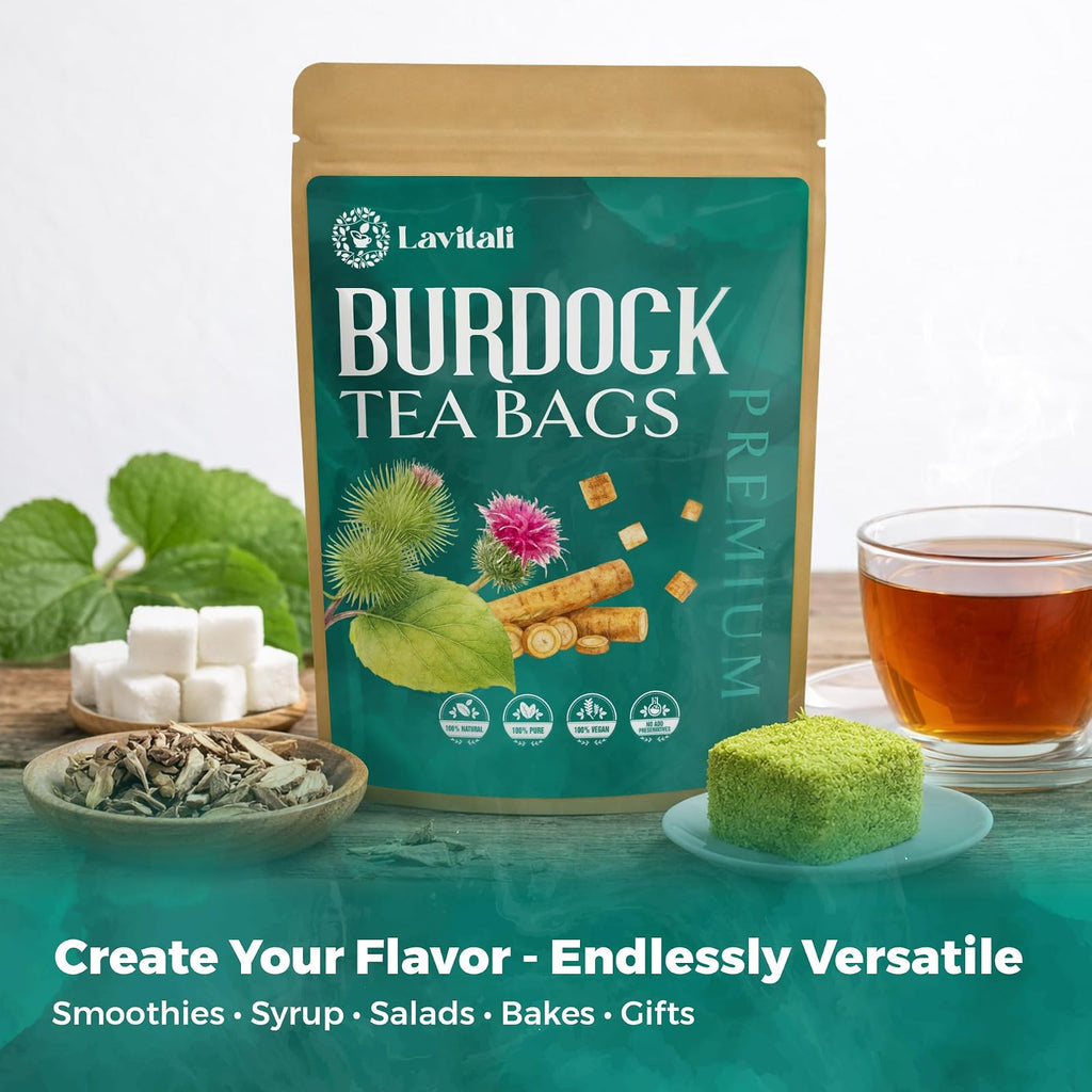 Natural burdock root tea for skin