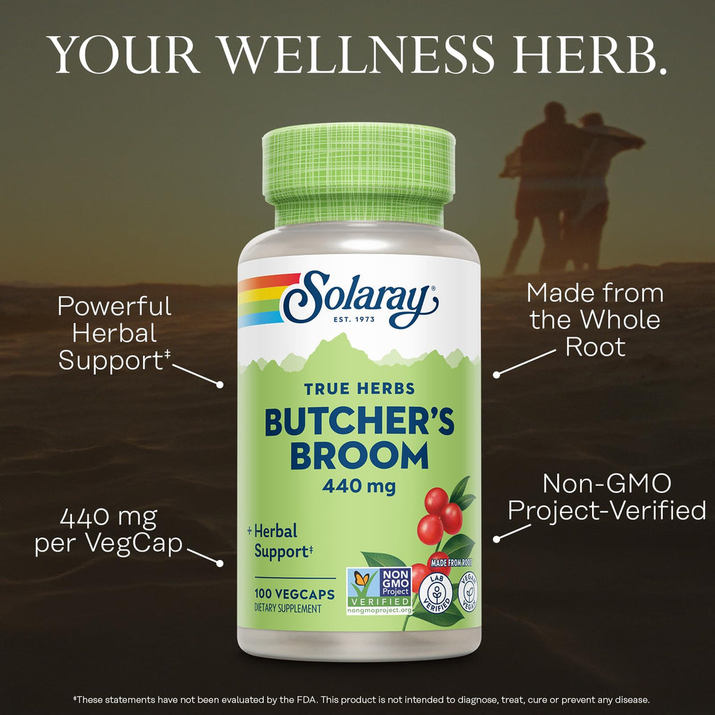 Natural Butcher's Broom VegCaps for vitality