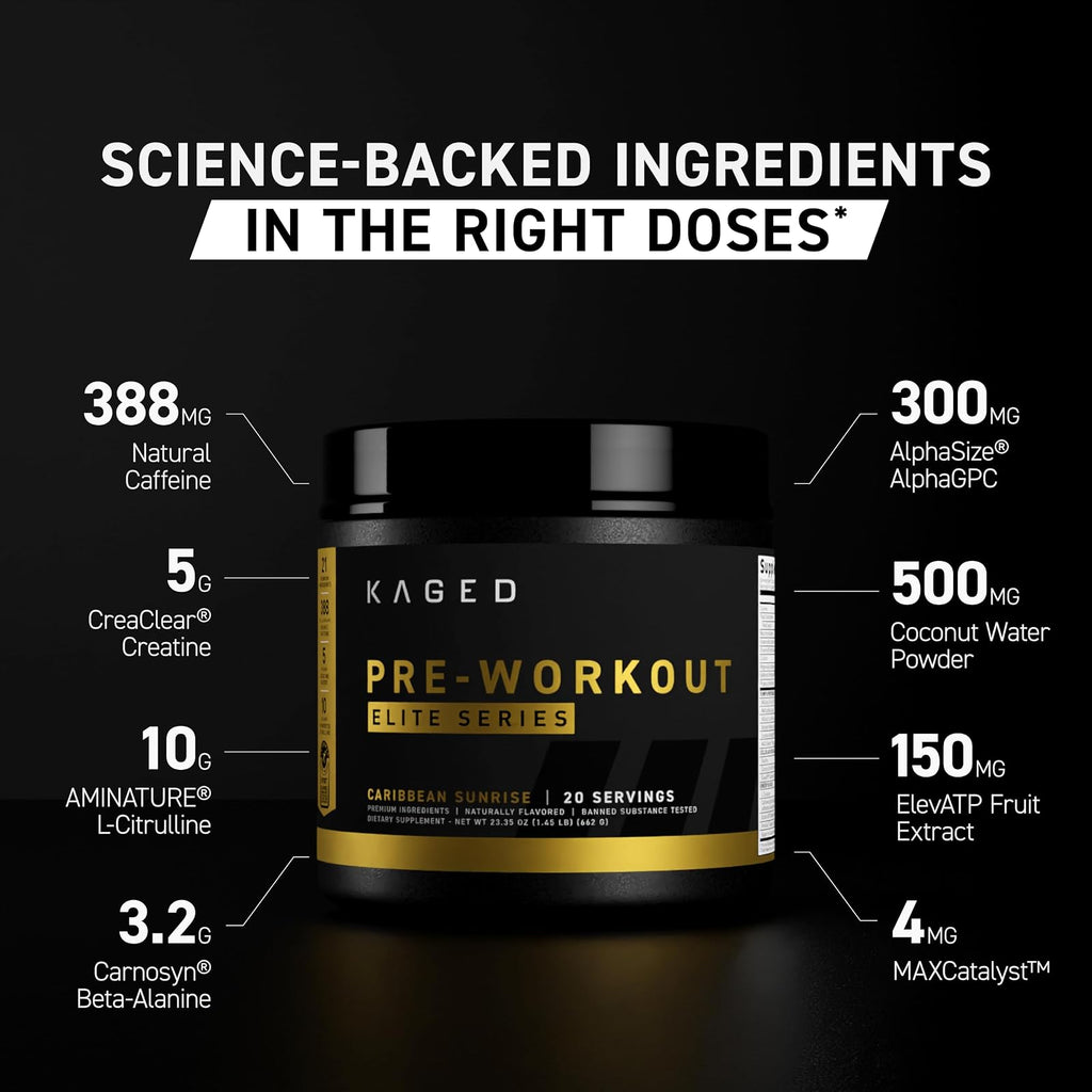 Natural caffeine pre-workout powder