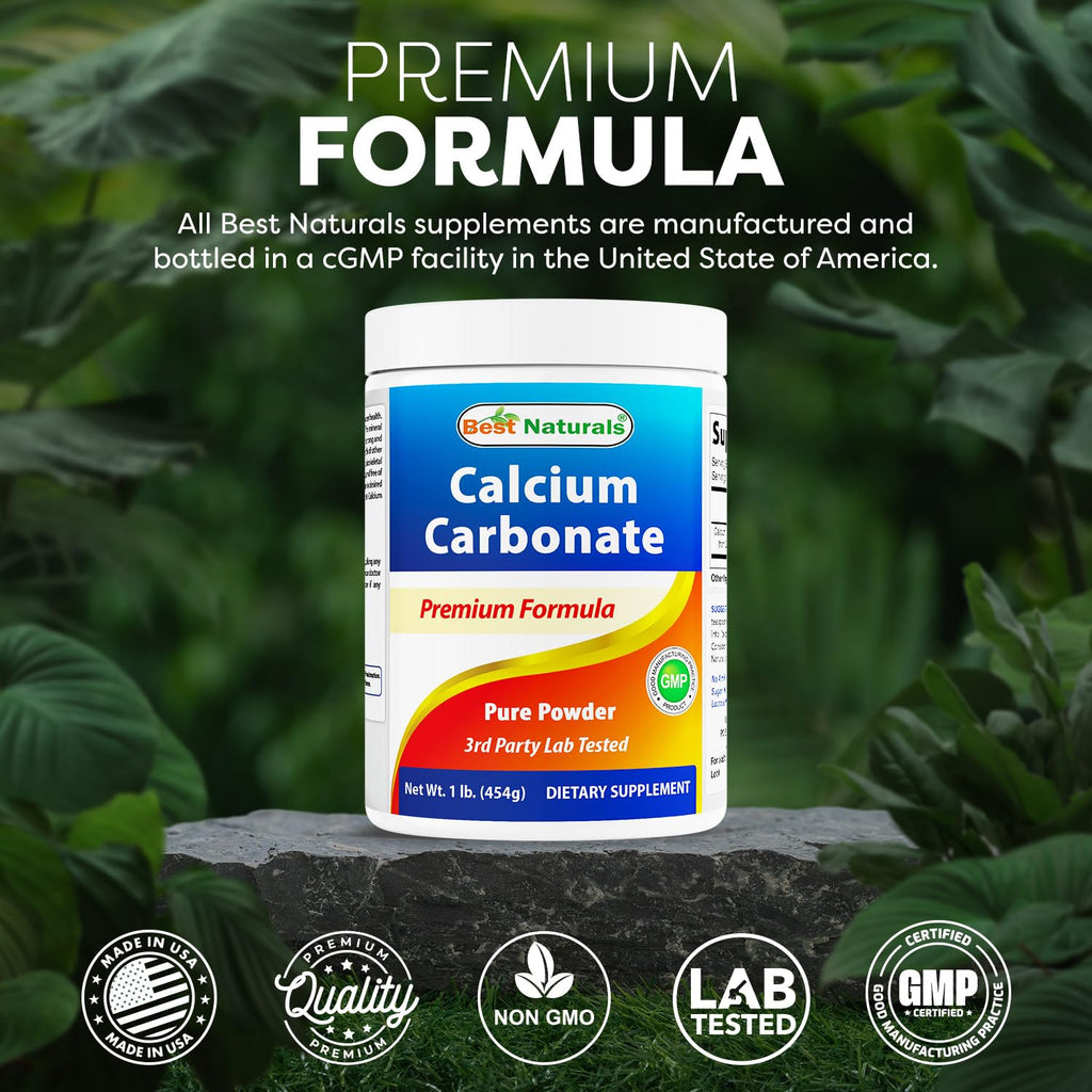 Natural calcium carbonate for muscle function