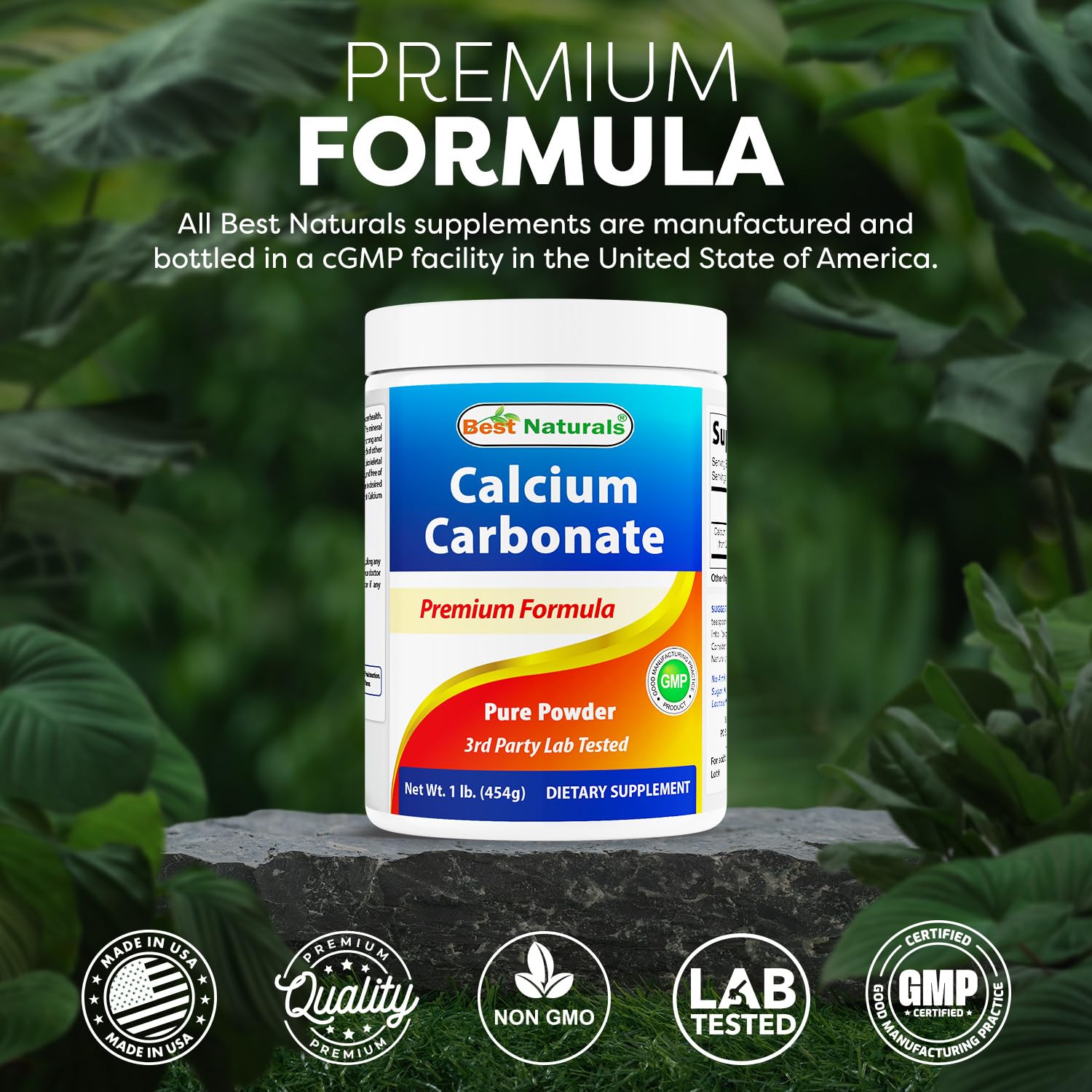 Natural calcium carbonate for muscle function