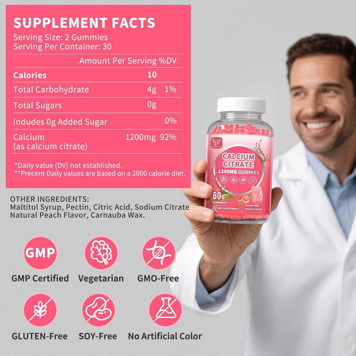 Natural calcium citrate for healthy teeth