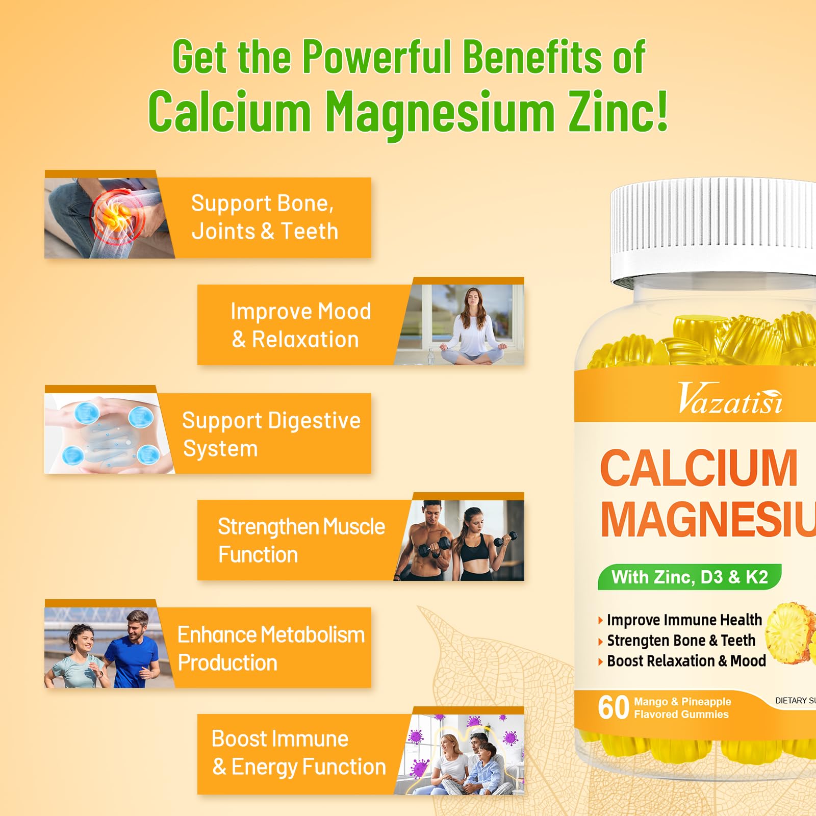 natural calcium magnesium zinc supplement for wellness