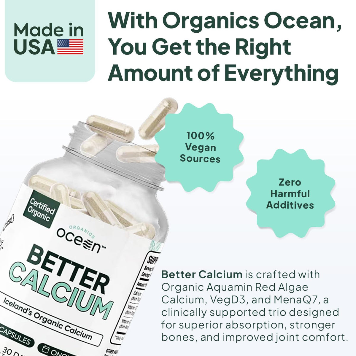 Natural calcium source from red algae