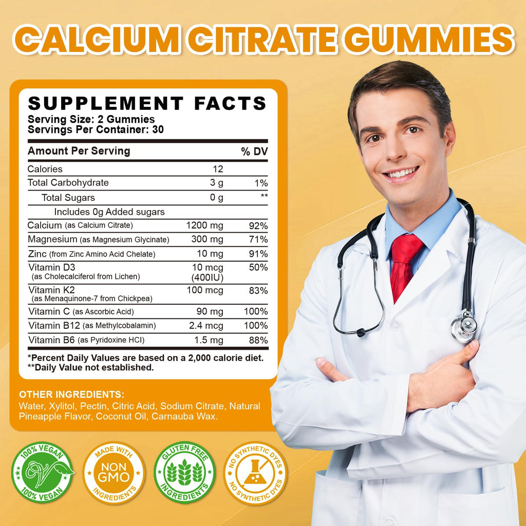 Natural calcium source in tasty gummies
