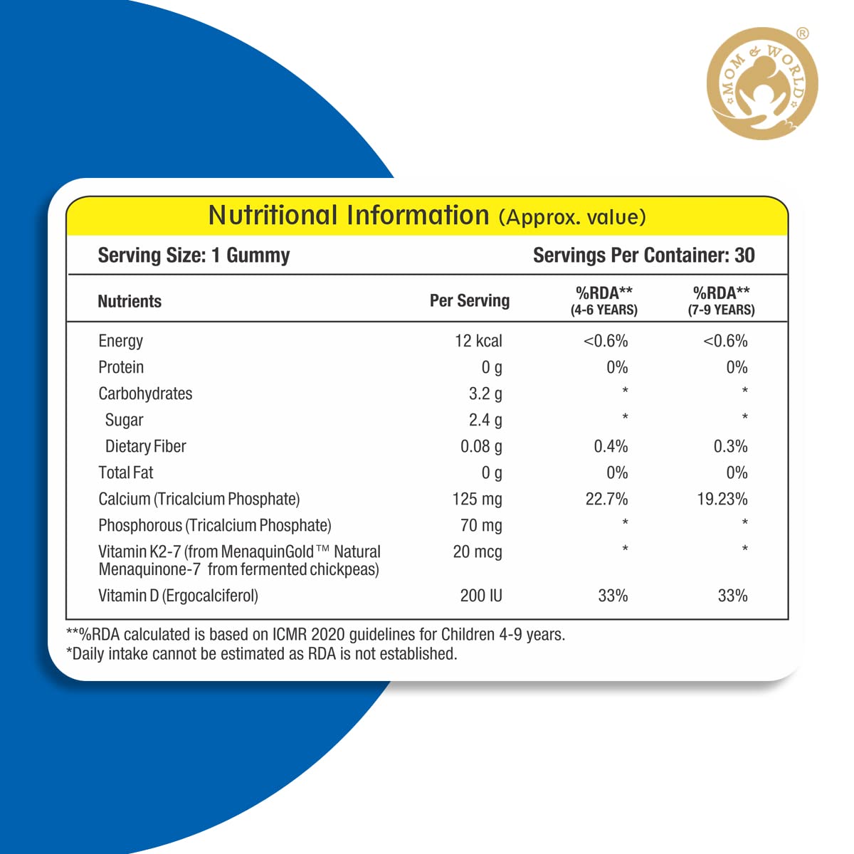 Natural calcium supplement for children