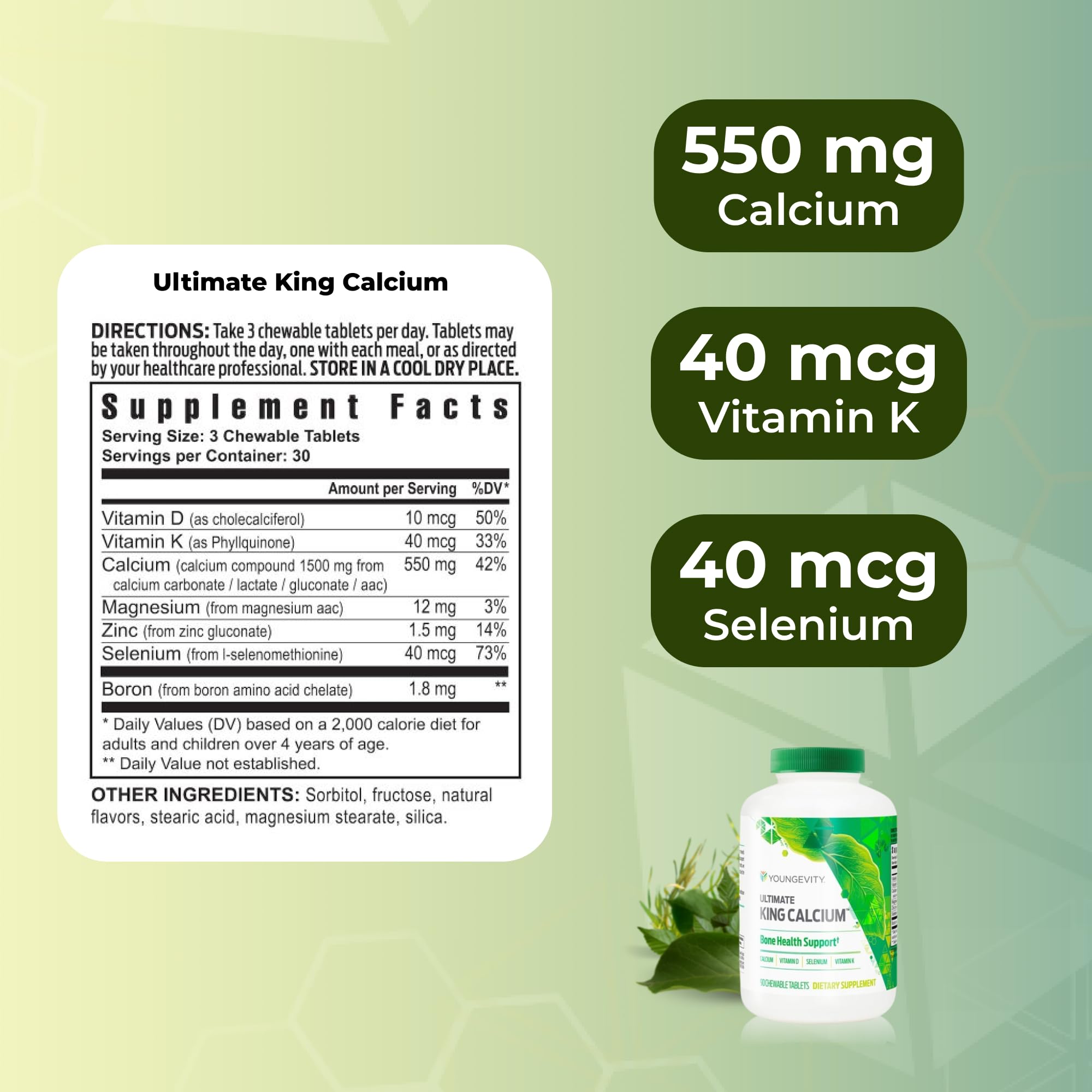 Natural calcium supplement for daily use