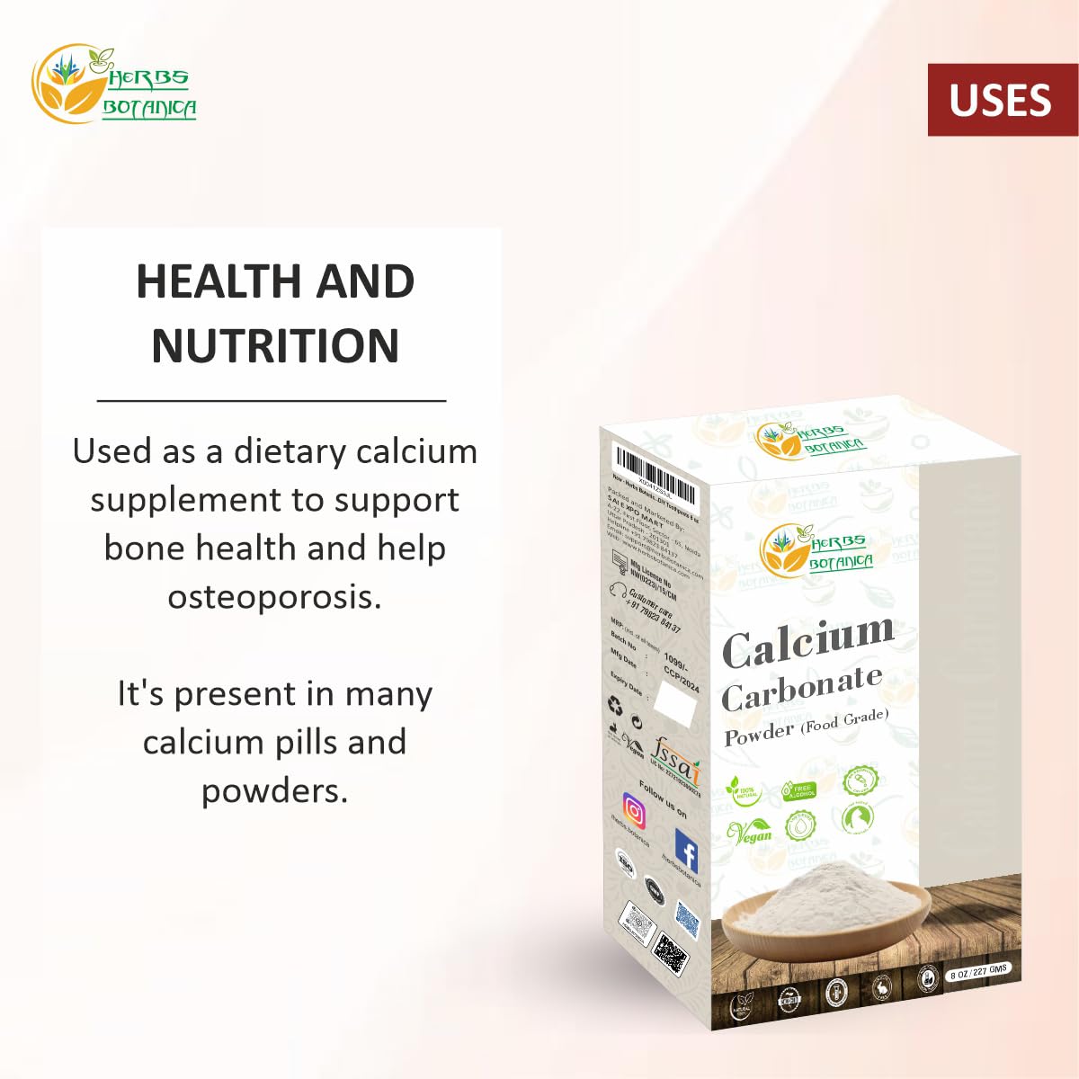 Natural calcium supplement for strong bones