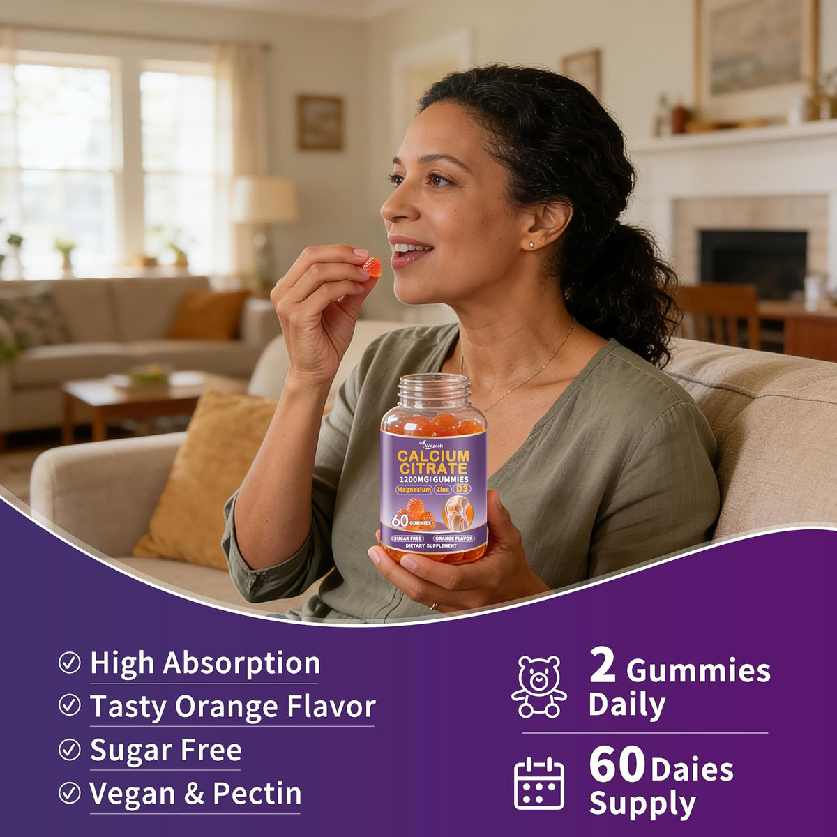 Natural Calcium supplement in gummy form
