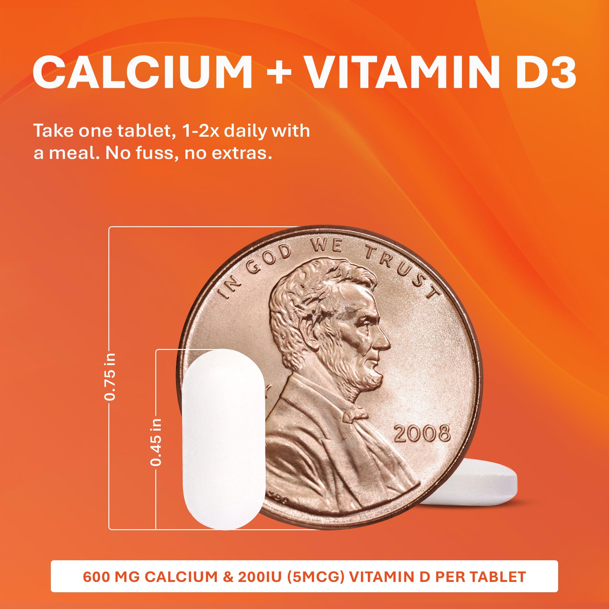 Natural calcium supplement with no additives