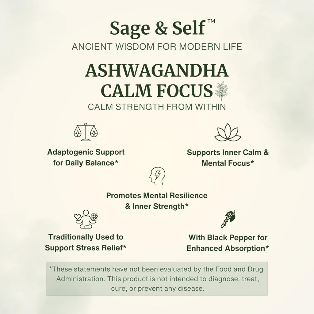 Natural calm focus with Ashwagandha extract