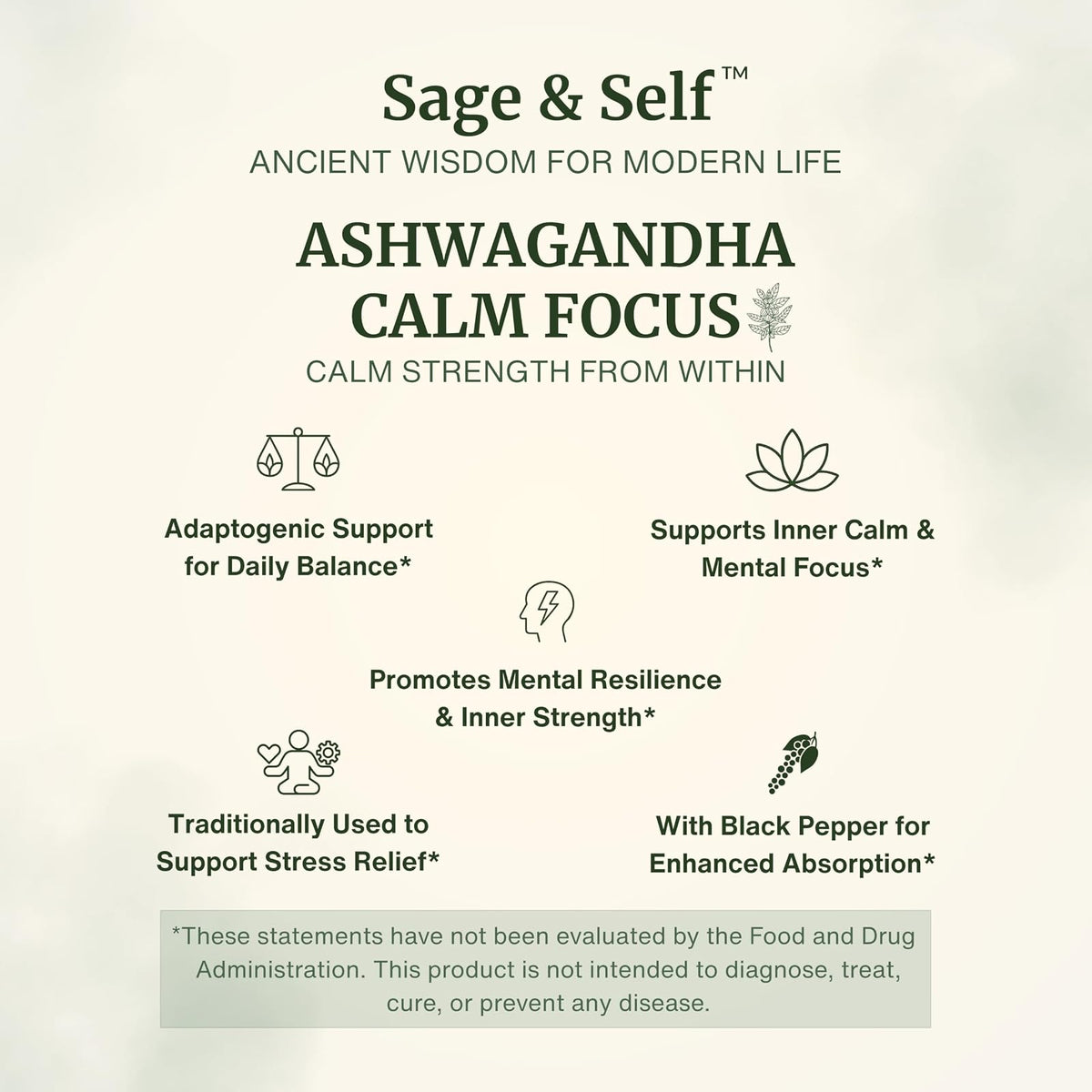Natural calm focus with Ashwagandha extract