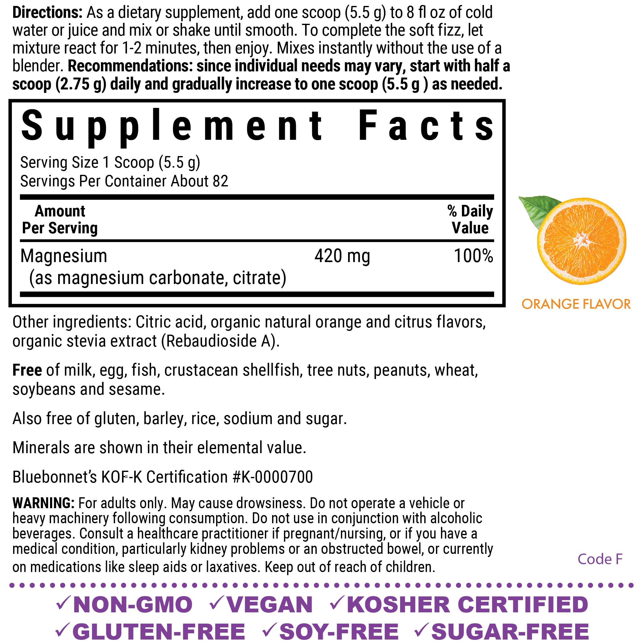 Natural calm magnesium powder for wellness