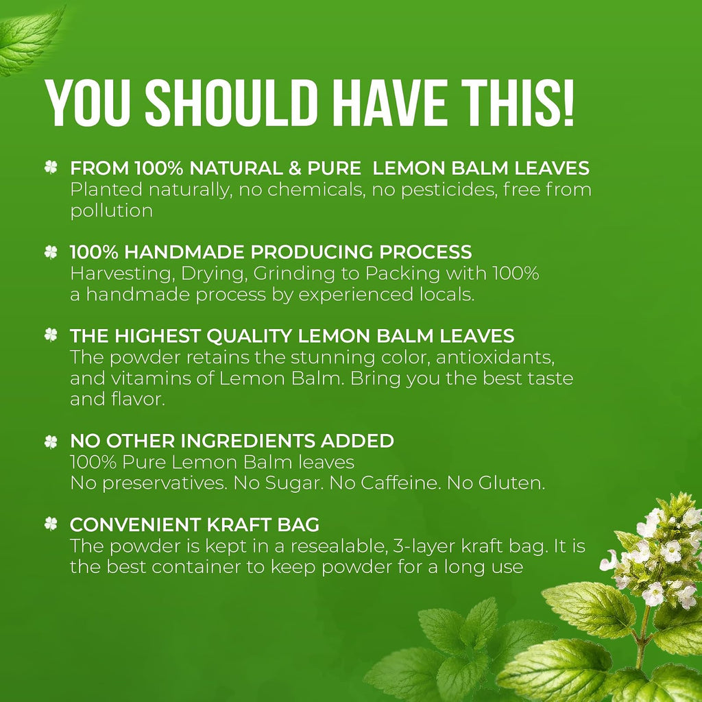 natural calming lemon balm powder