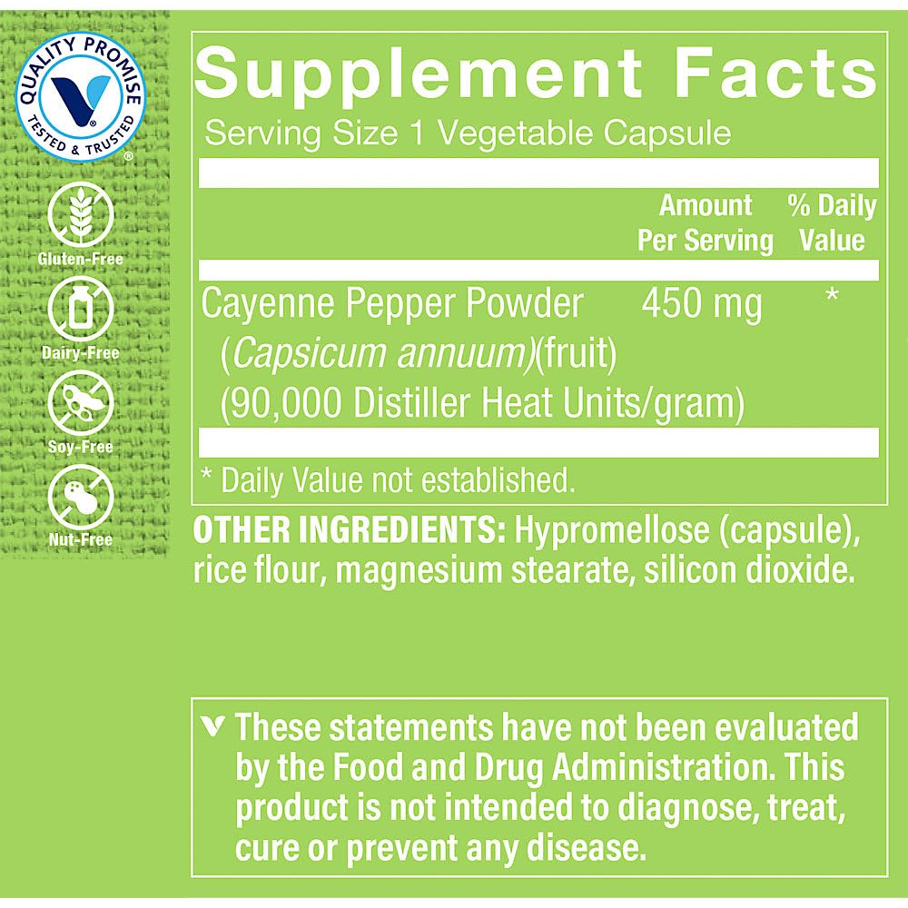 Natural cayenne capsules for metabolism