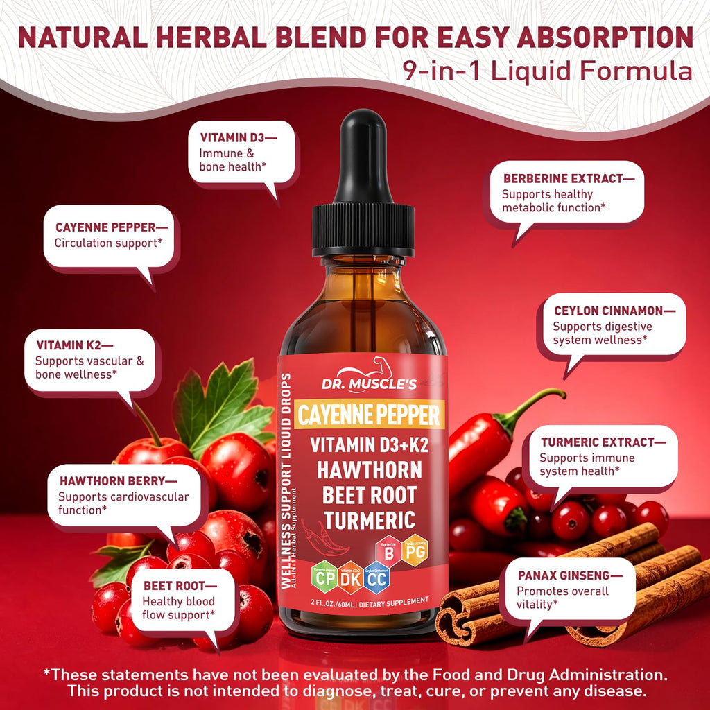Natural cayenne pepper drops for energy