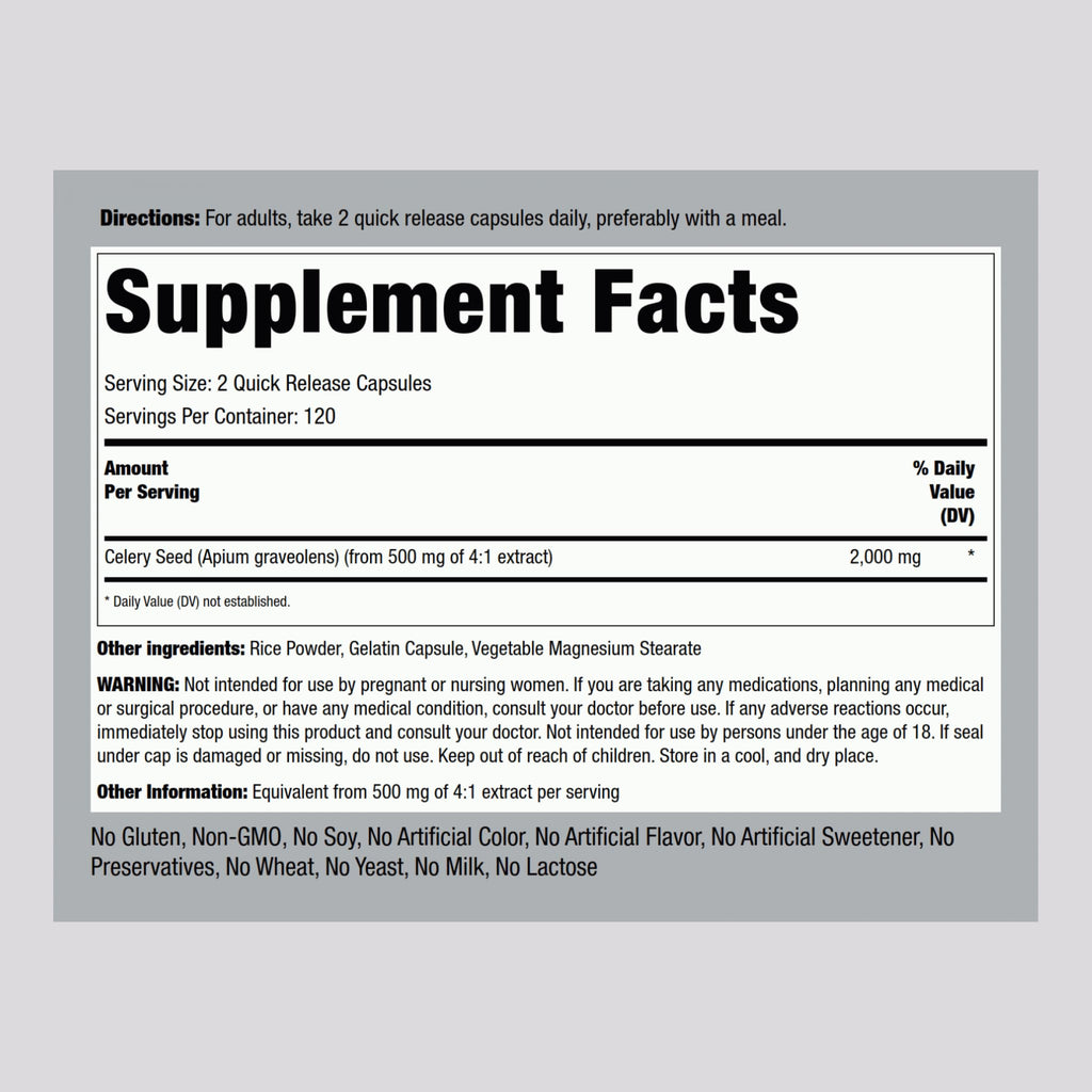 Natural celery seed extract for wellness