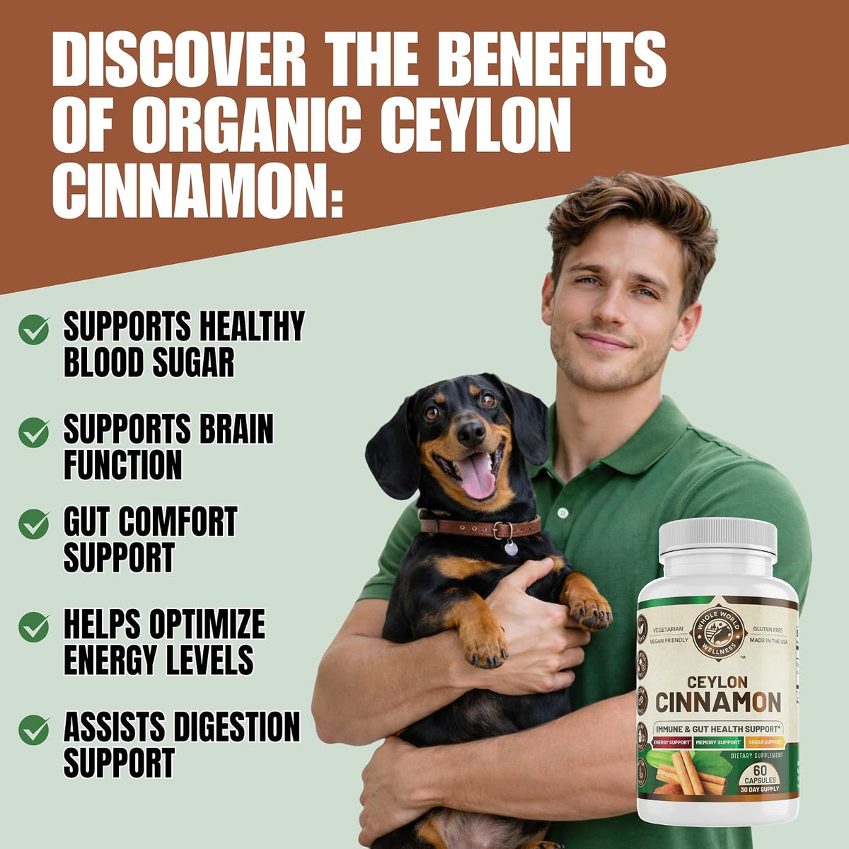 Natural Ceylon cinnamon supplement