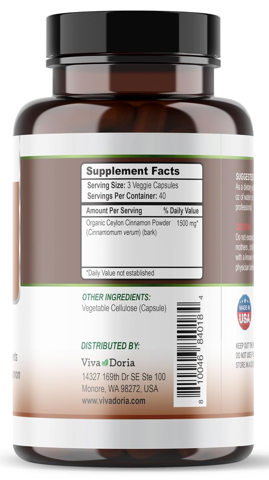 Natural Ceylon cinnamon supplement