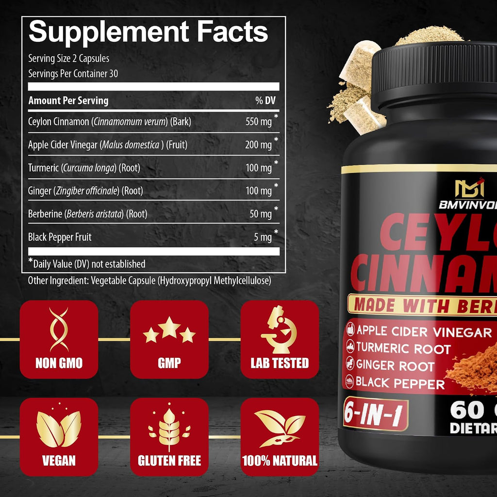 Natural Ceylon cinnamon with berberine