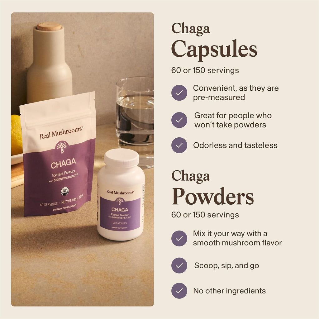 natural chaga powder for stress relief