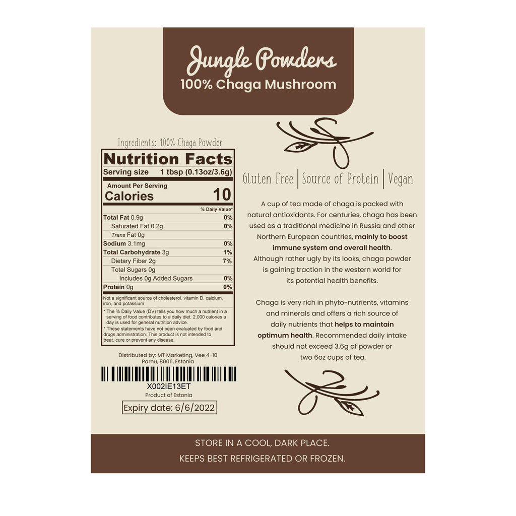 Natural Chaga powder for wellness