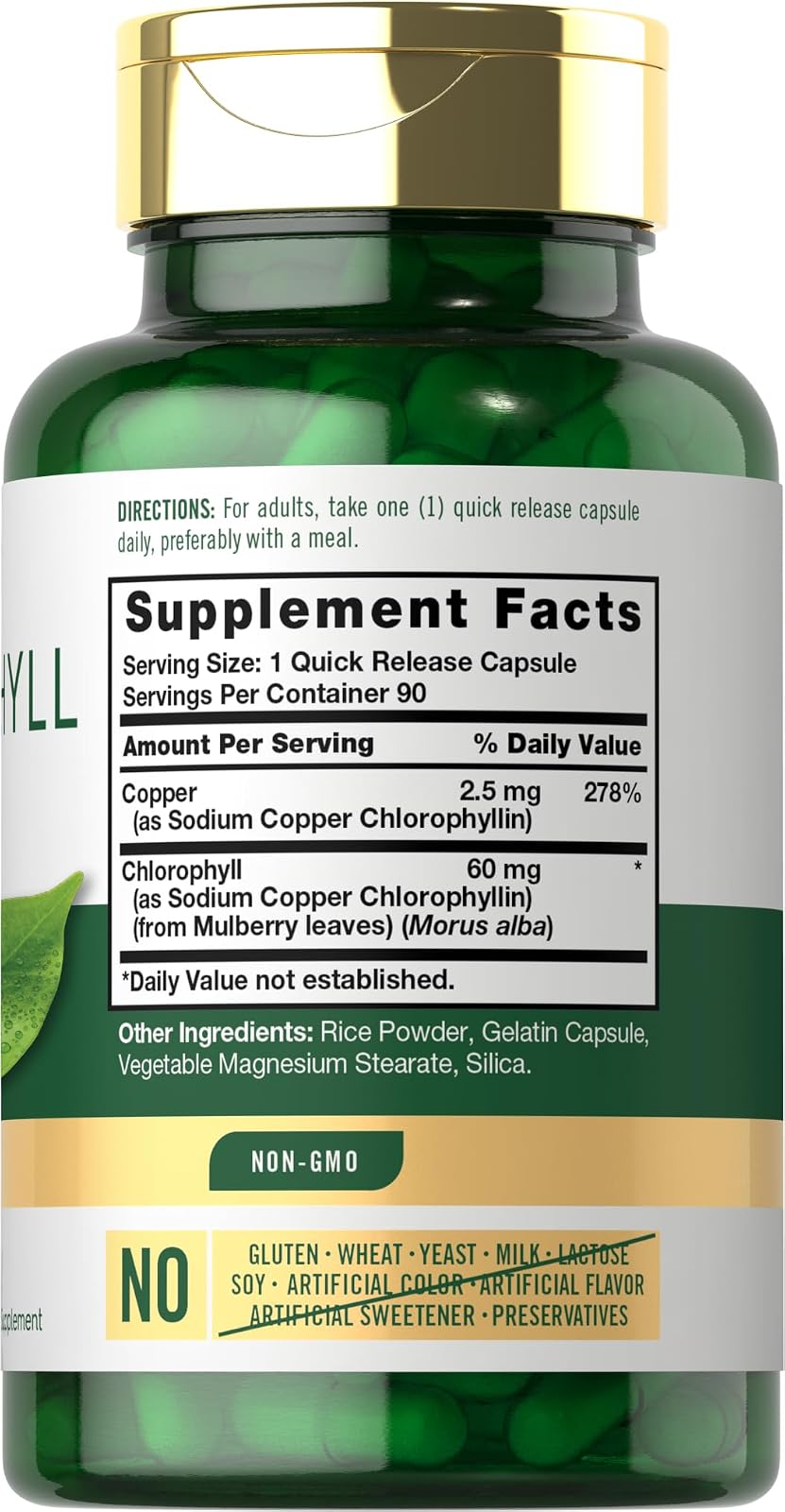 Natural chlorophyll supplement for energy