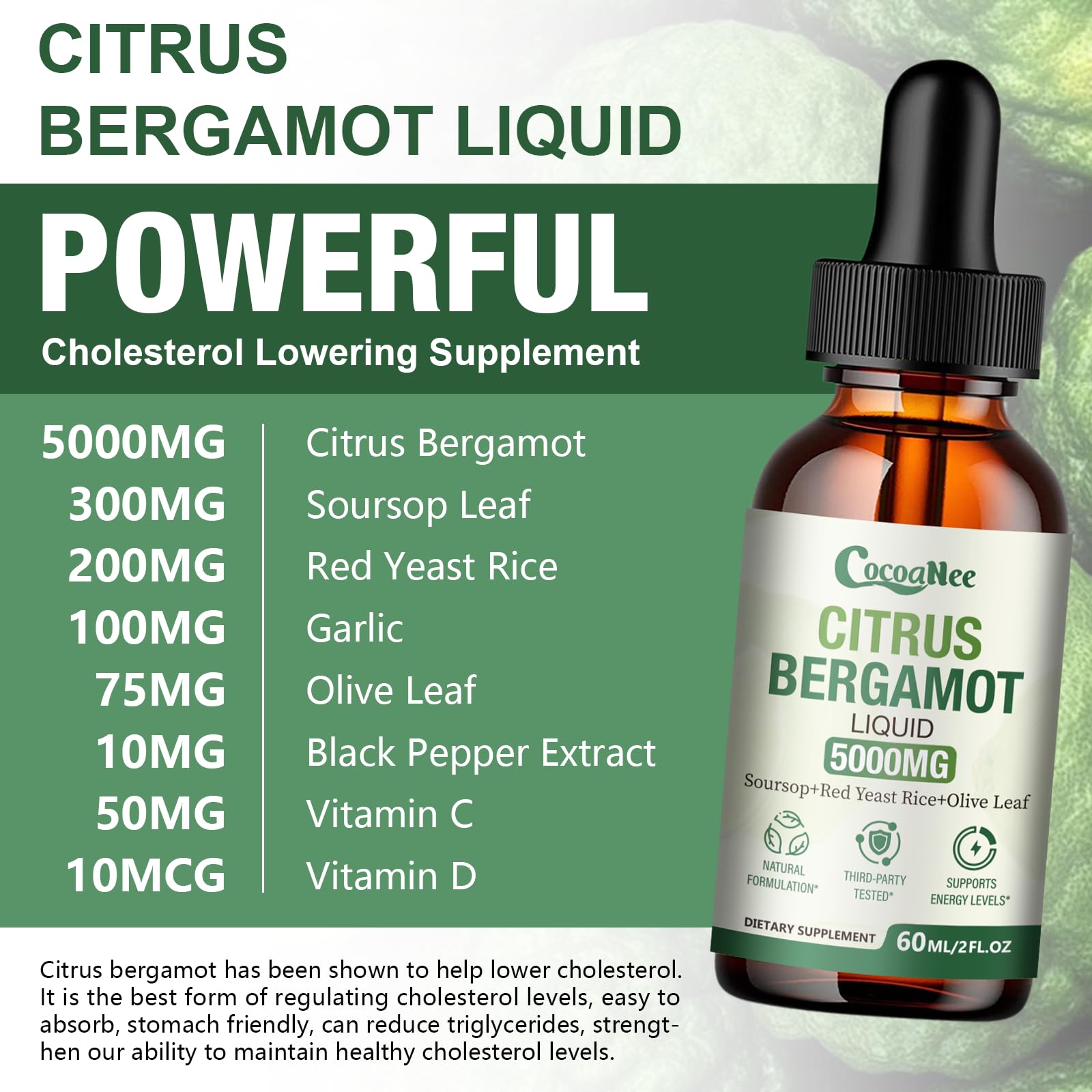 Natural cholesterol support with Citrus Bergamot
