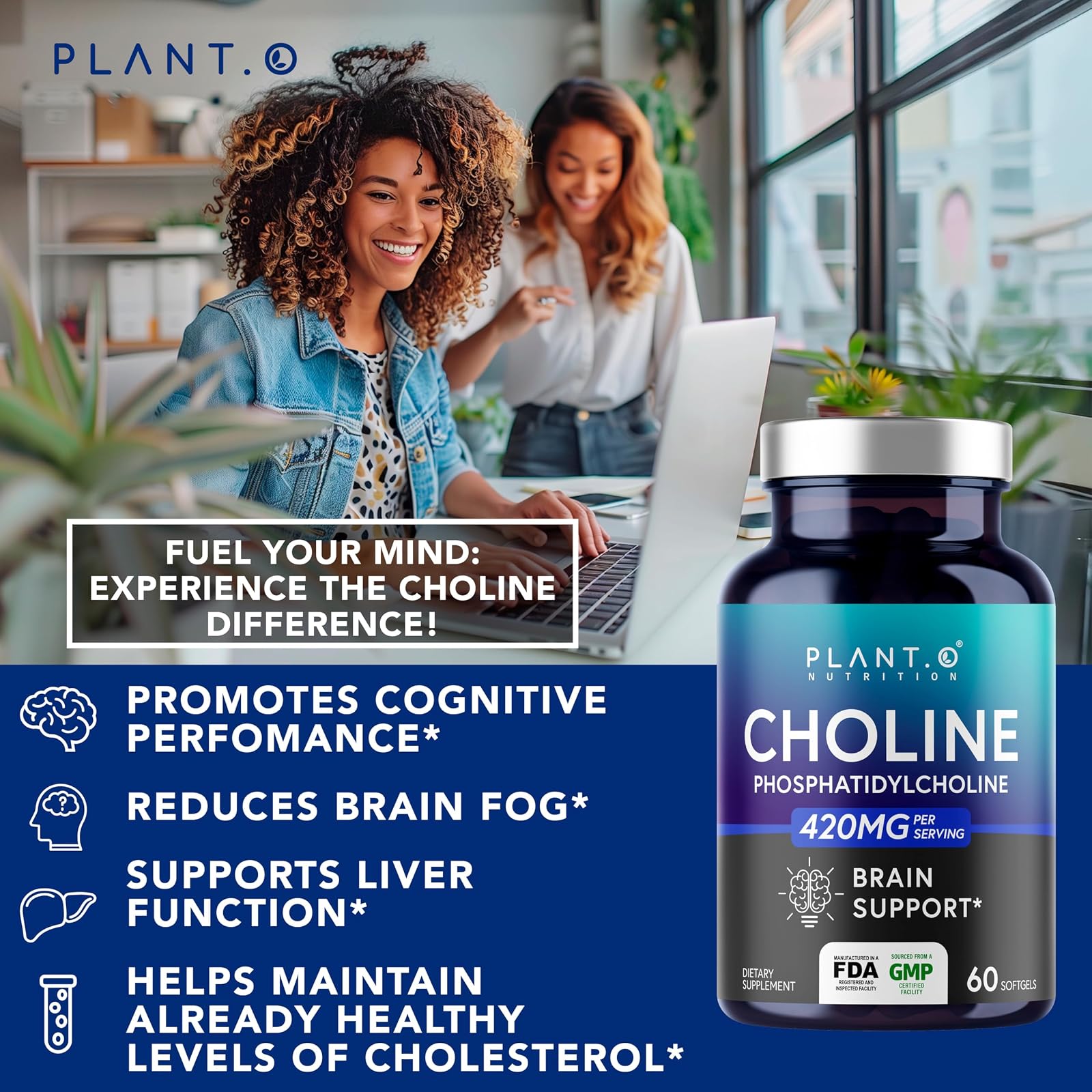 Natural choline source for improved focus