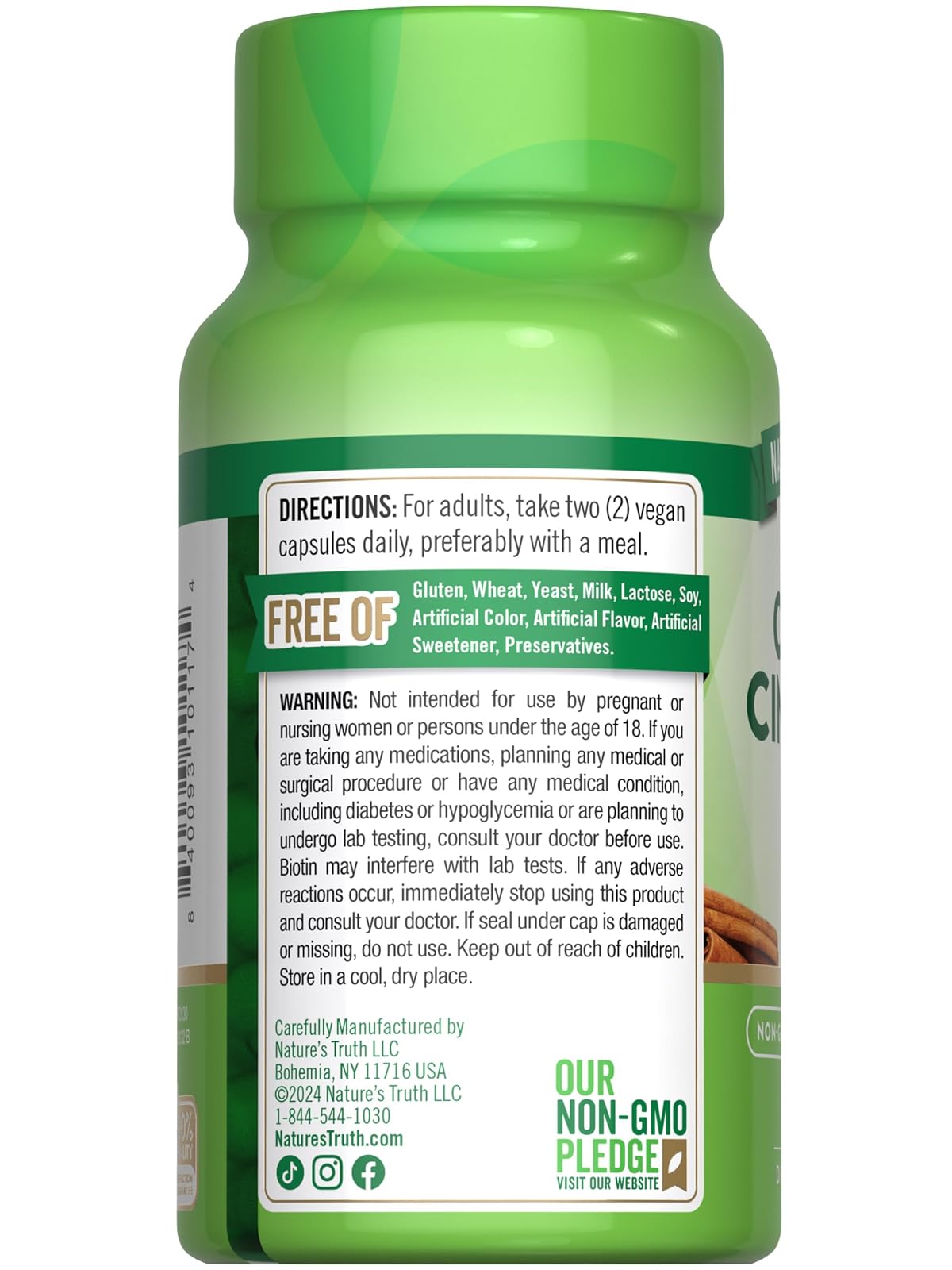 Natural cinnamon capsules for health