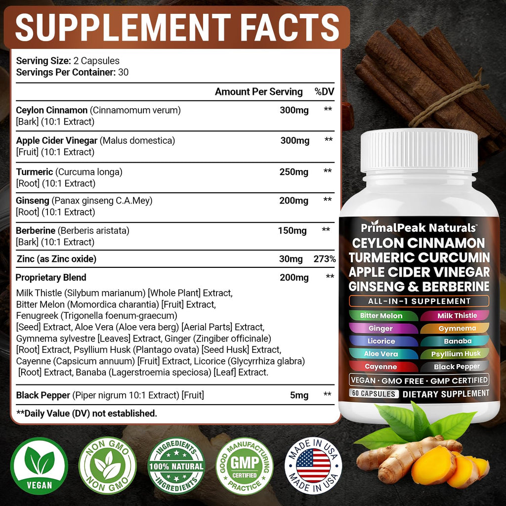 Natural cinnamon supplement for wellness