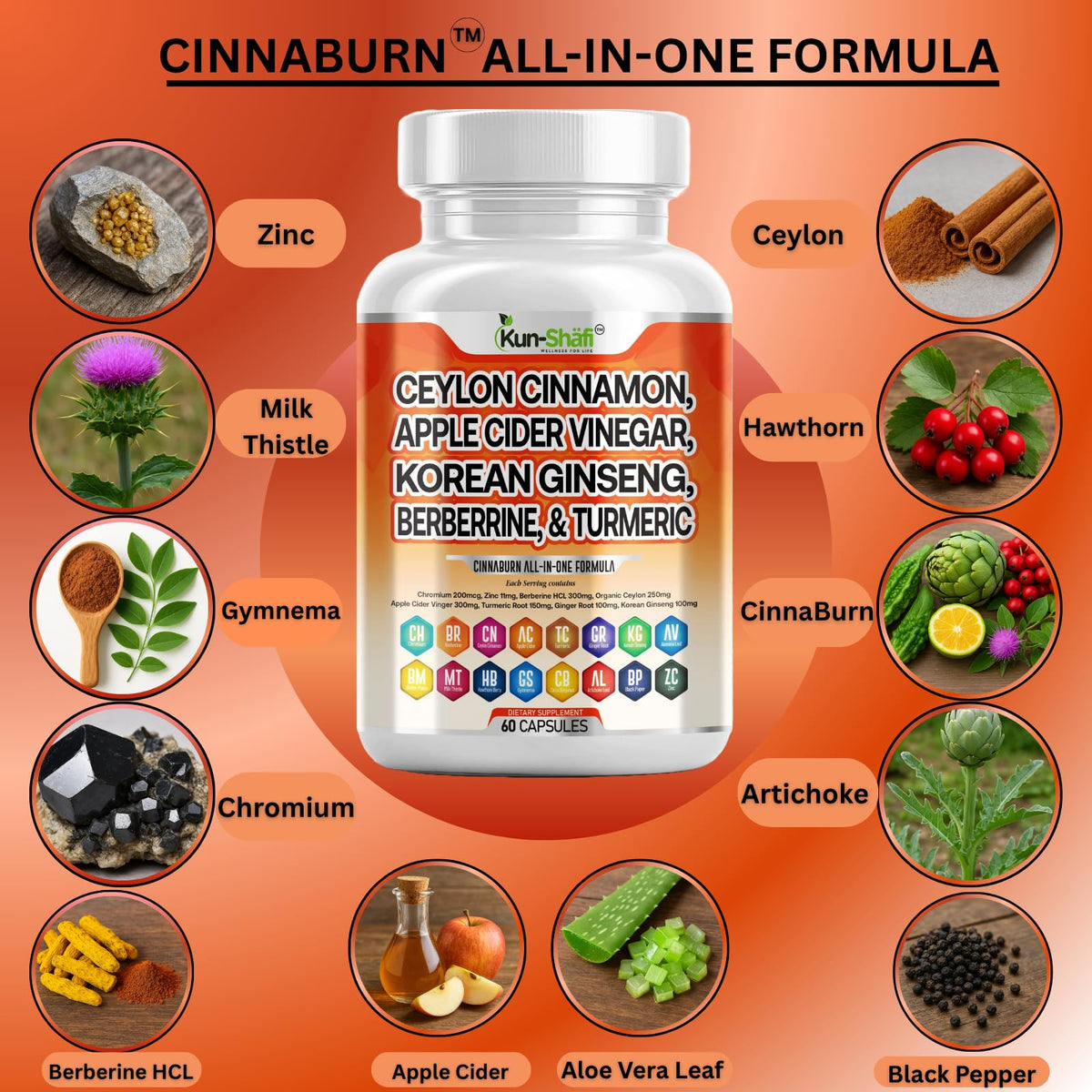 Natural cinnamon supplement for wellness