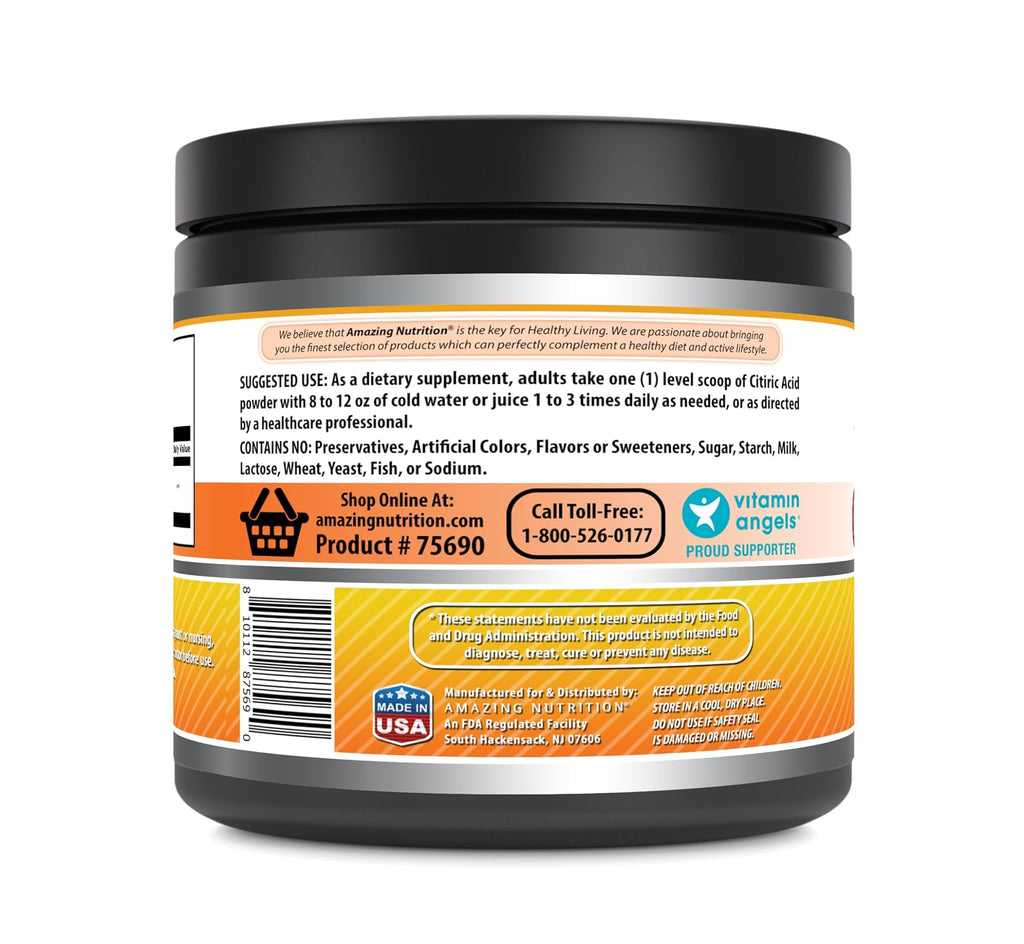 Natural citric acid powder for home remedies