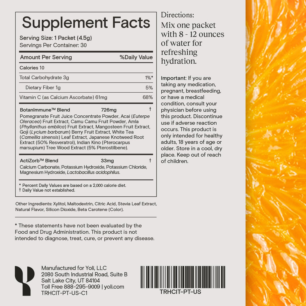 Natural citrus blended vitamin mix