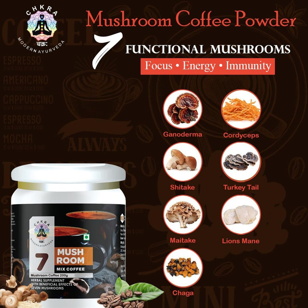 natural coffee alternative with mushrooms
