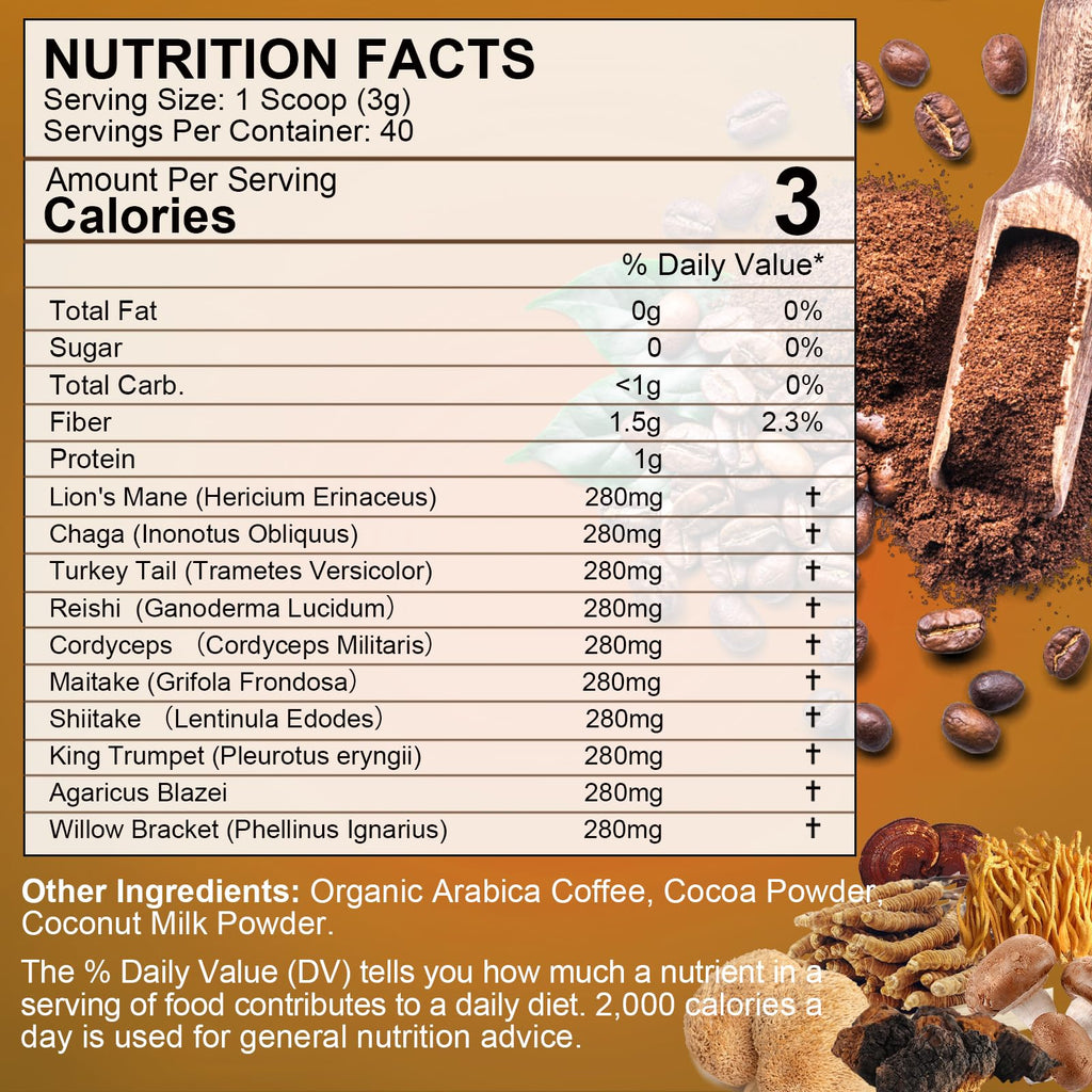 natural coffee substitute with mushrooms
