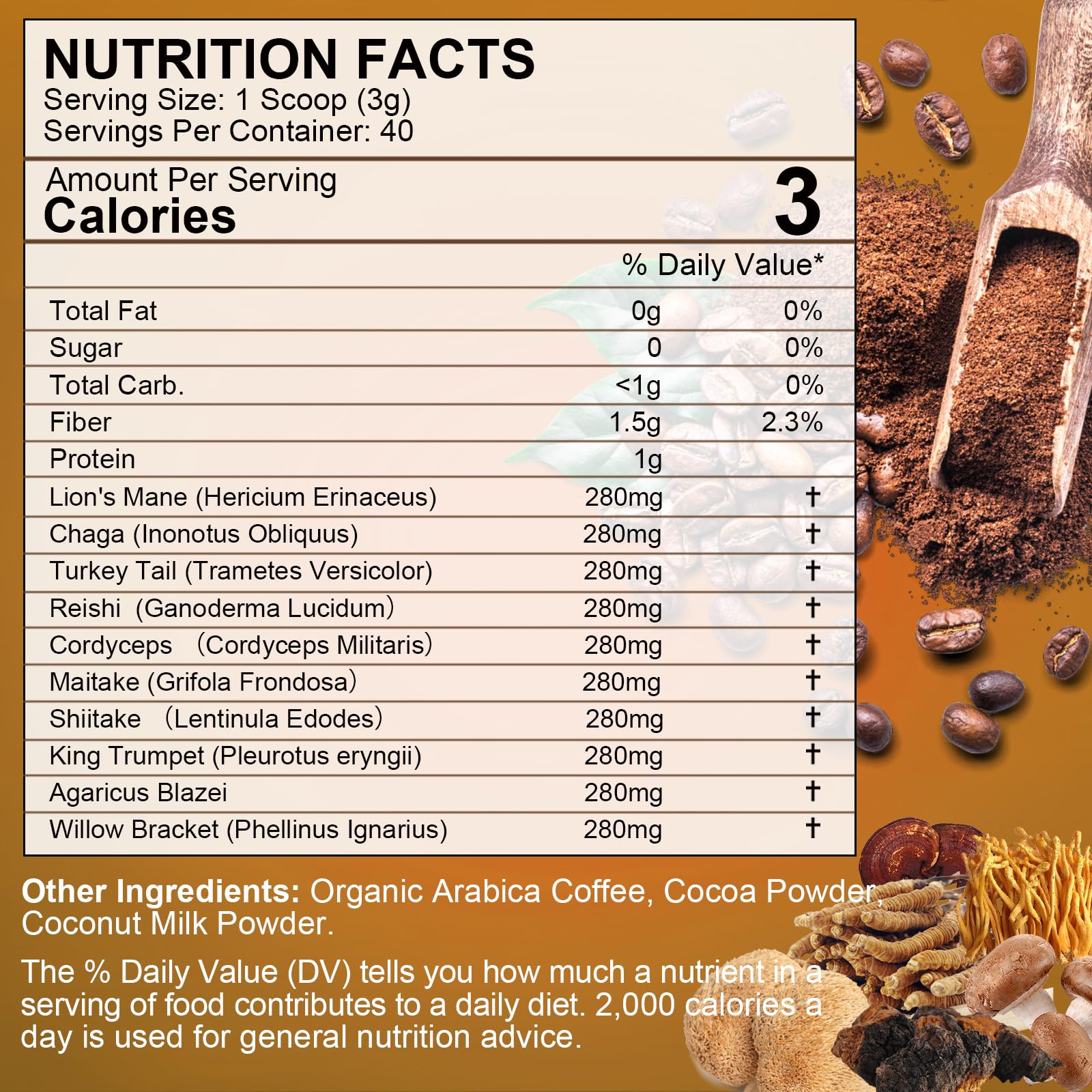 natural coffee substitute with mushrooms