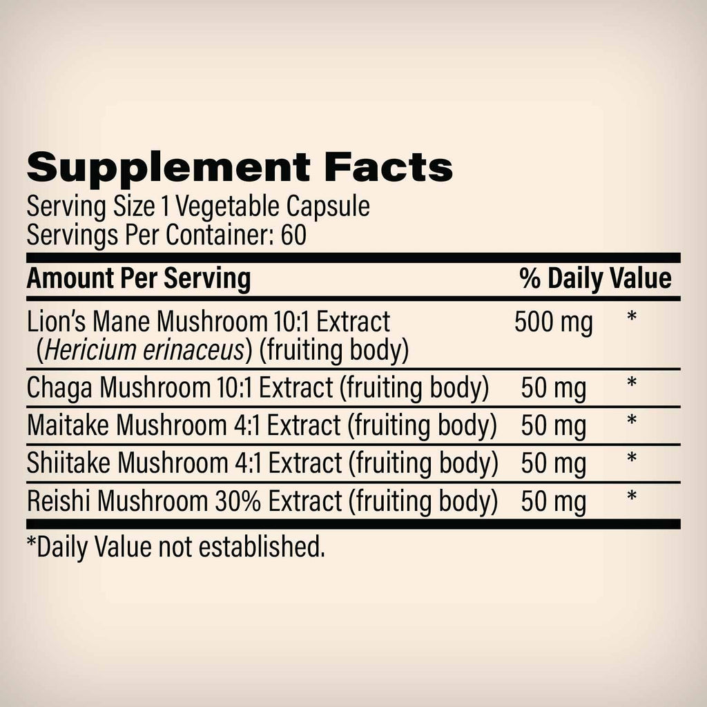 Natural cognitive support Lion's Mane