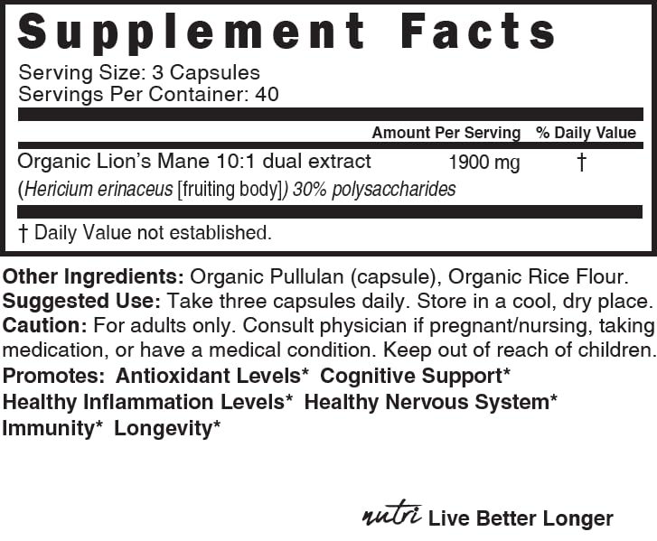 natural cognitive support lion's mane