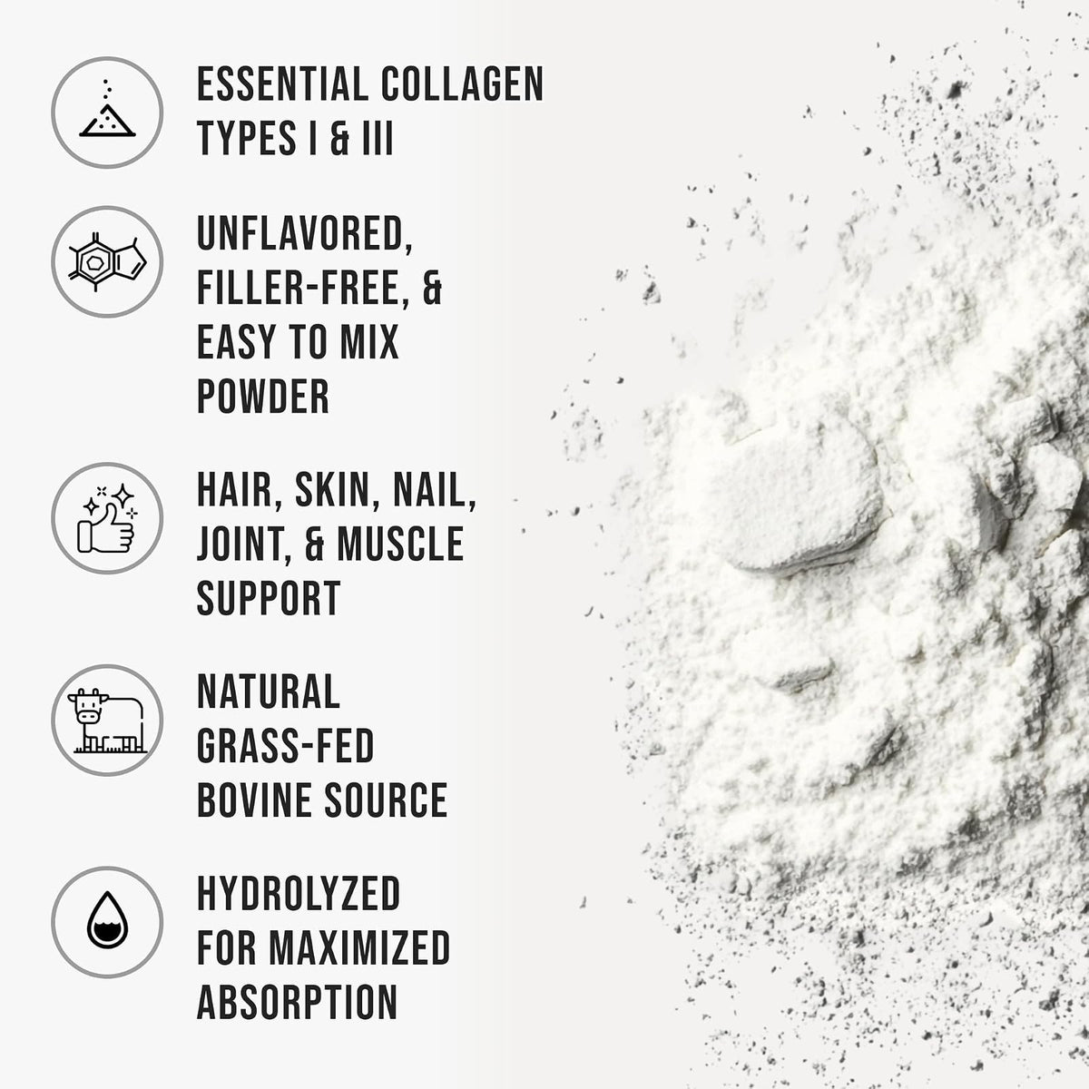 Natural collagen peptides for beauty
