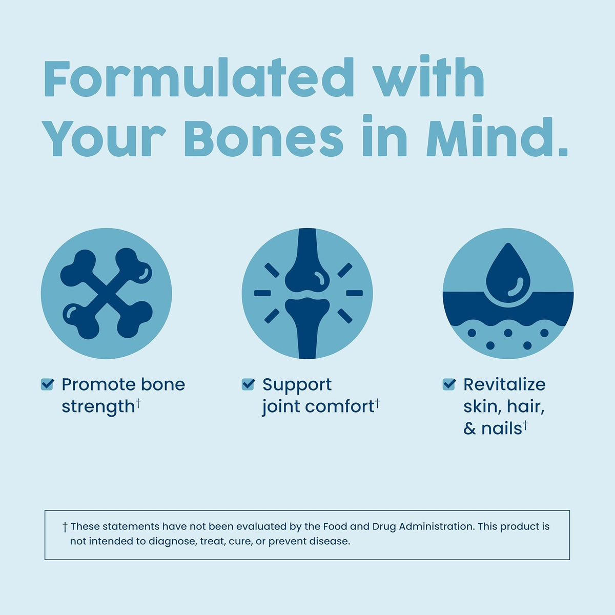 Natural collagen peptides for bone strength