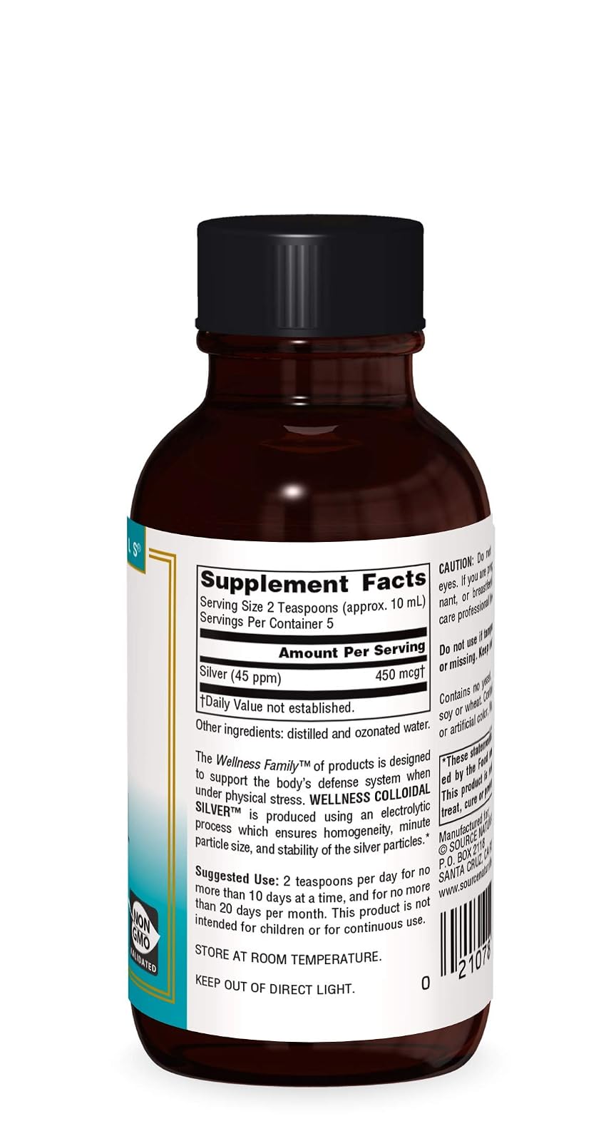 Natural colloidal silver supplement