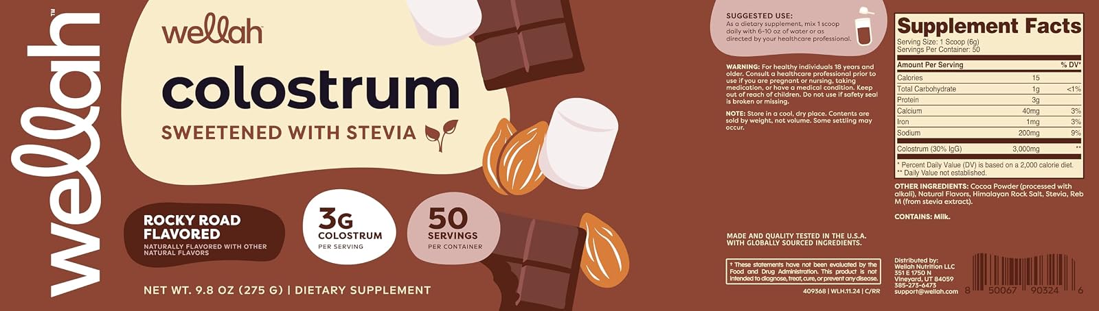 Natural colostrum powder for wellness