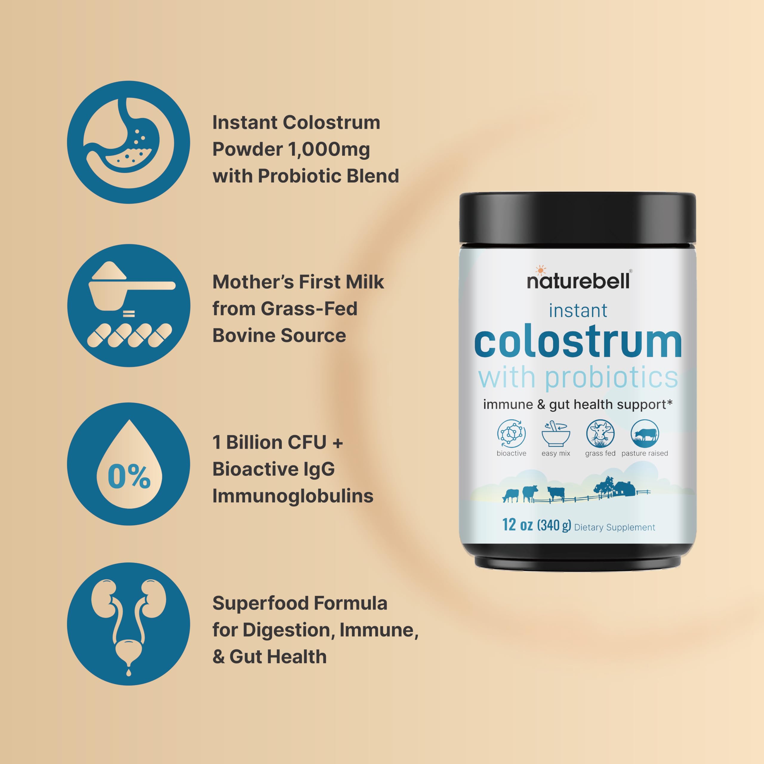 Natural colostrum powder for wellness