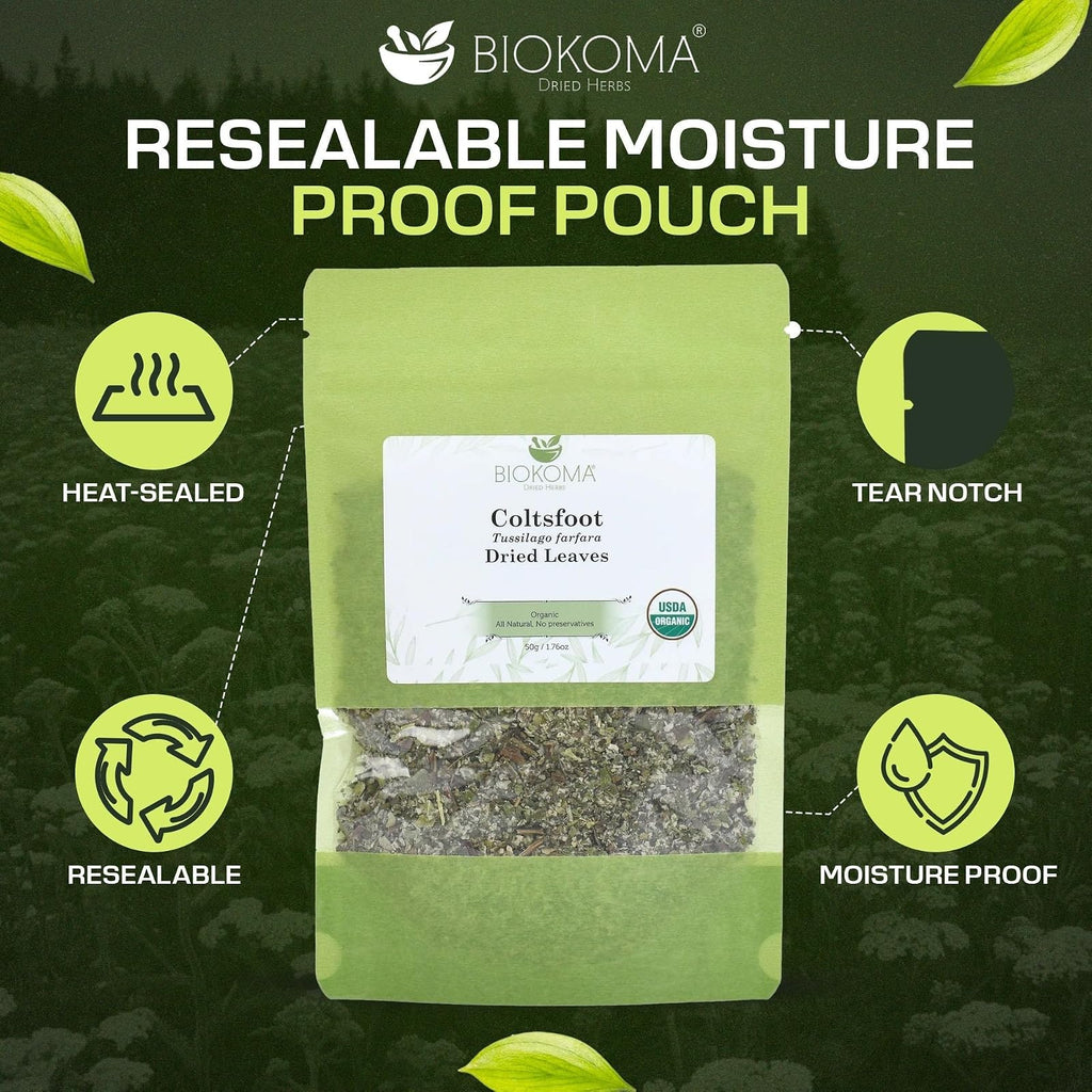 natural coltsfoot leaves for soothing