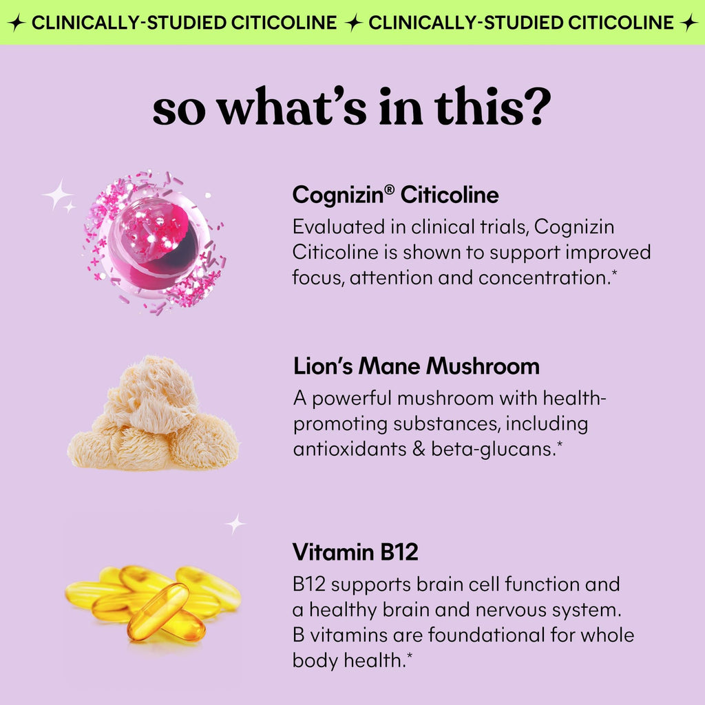 Natural concentration aid with mushrooms