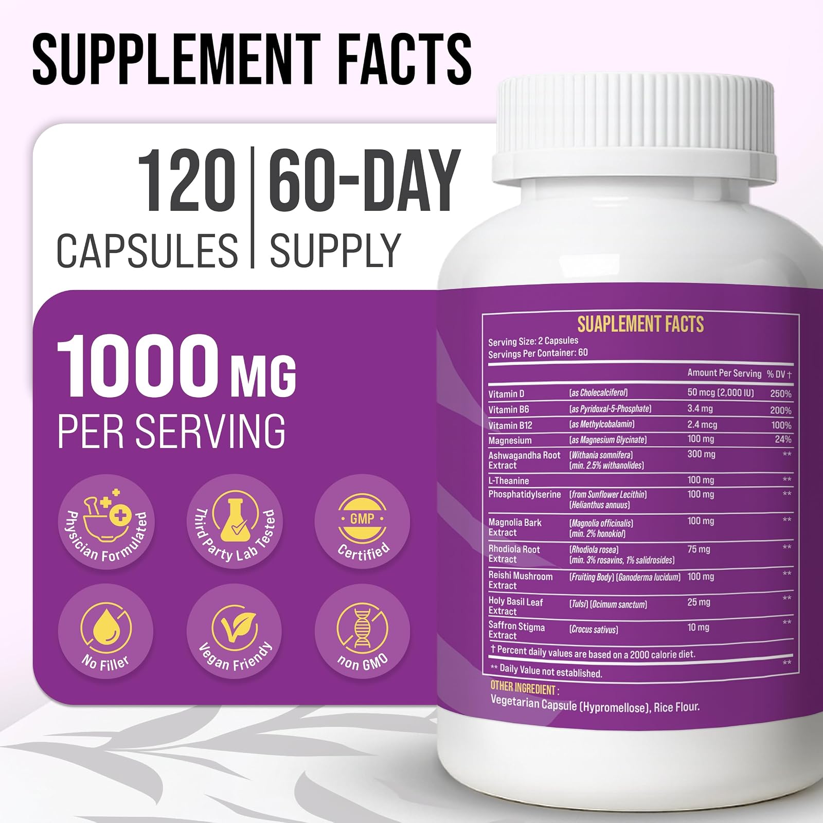 Natural cortisol management multivitamins